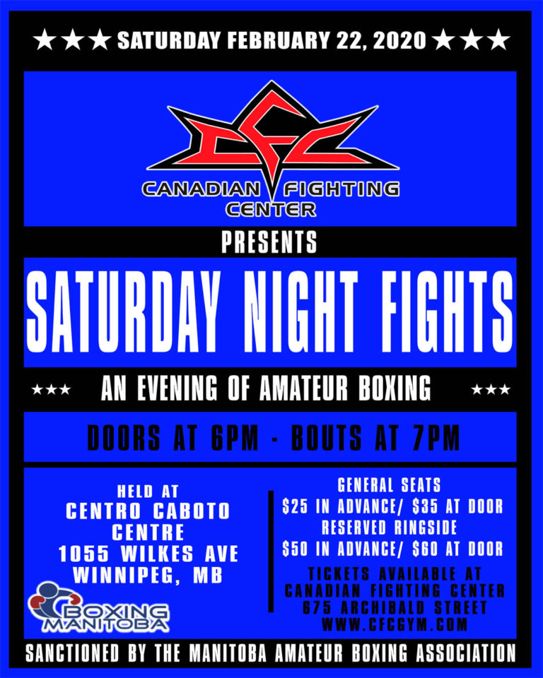 Saturday Night Fights – February 22, 2020 | Canadian Fighting Center